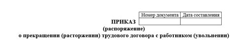 Приказ об увольнении по истечении срока трудового договора образец
