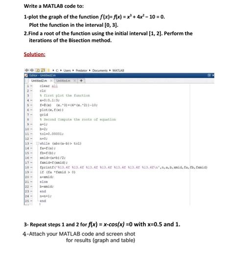 Solved Write A Matlab Code To Plot The Graph Of The Chegg