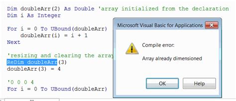 Arrays In Visual Basic