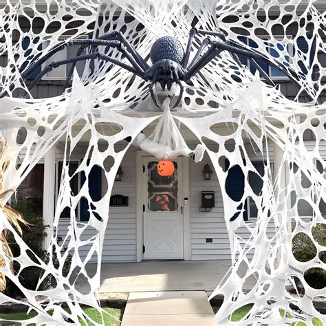 Vicamb 820sqft Giant Spider Web Halloween Decorations Outdoor Cut Your Own Spider Web Netting
