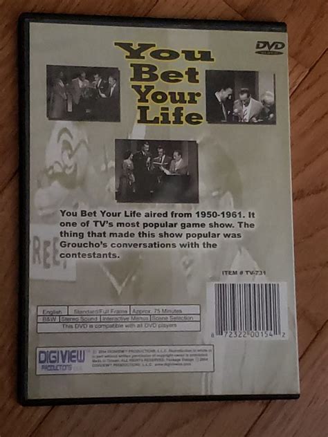 You Bet Your Life Slim Case Dvd Best Of Groucho Marx Mcm Very Good Free