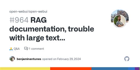 Rag Documentation Trouble With Large Text Documents · Open Webui Open