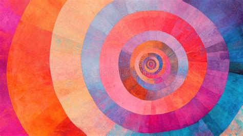 Colorful Spiral Pattern With Vibrant Abstract Design Featuring Concentric Circles In Red Orange