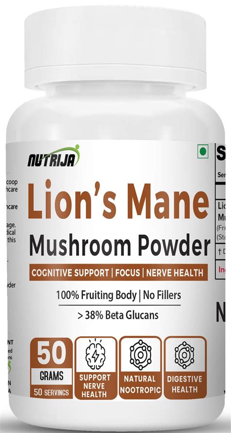 Buy Lions Mane Mushroom Powder Standardized To Contains Over 38