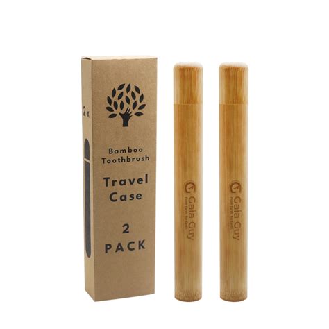 Bamboo Toothbrush Travel Case 2 Pack Portable Bamboo Toothbrush Hold Gaia Guy