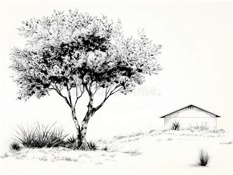 Tree Sketch A Detailed Illustration Of A Tree Emphasizing Its