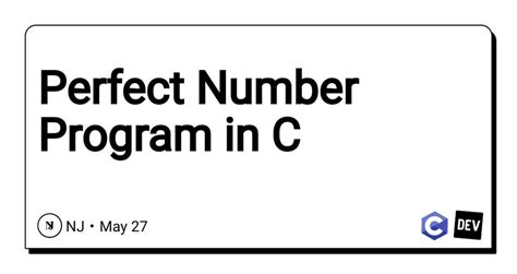 Perfect Number Program In C Rdevto