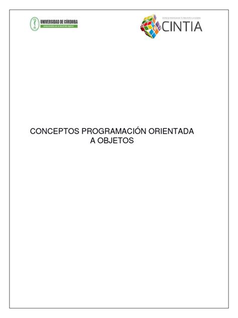 Conceptos Poo V1 Pdf Objeto Informática Programación Orientada