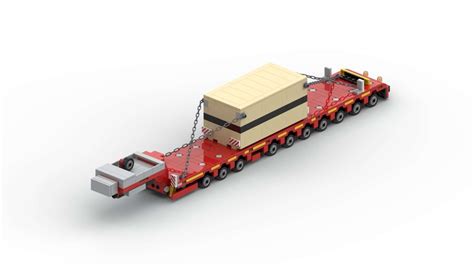 Lego Moc 10 Axles Semi Low Loader Trailer By Gmtbricks Rebrickable Build With Lego