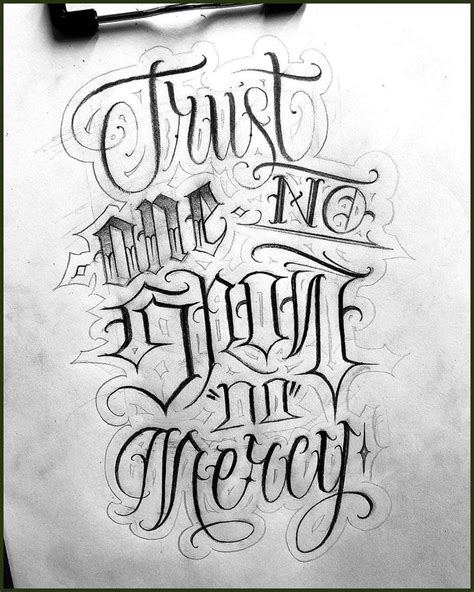 Custom Lettering Part 2• Trust No One Show No Mercy Custom
