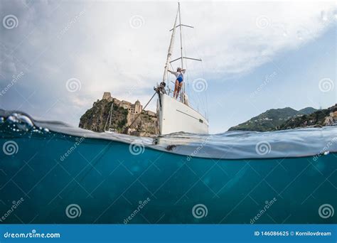 A Sailing Yacht Stock Image Image Of Floating Bikini 146086625