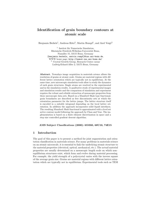 Pdf Identification Of Grain Boundary Contours At Atomic Scale