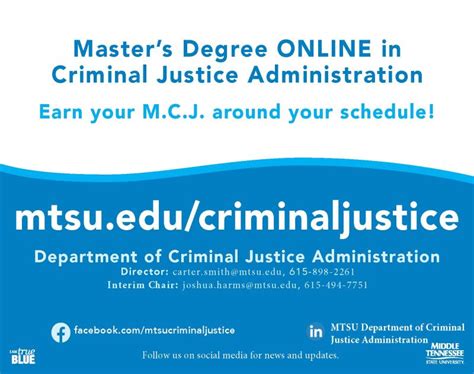 Interested In Obtaining A Master Of Criminal Justice M C J Degree We