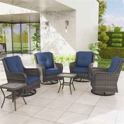 Reviews For Joyside 6 Piece Wicker Patio Conversation Set With All