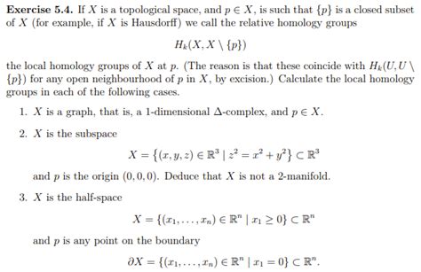 Solved Exercise 54 If X Is A Topological Space And P∈x