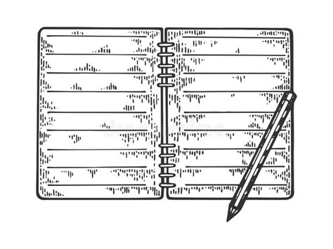 Notepad And Pencil Sketch Vector Illustration Stock Vector