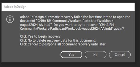 Solved Fix A Corrupted Indesign File After A Crash And Fa Adobe