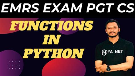 Introduction To Python Function In Python Emrs Exam 2023 Pgt Computer Science Emrs Youtube