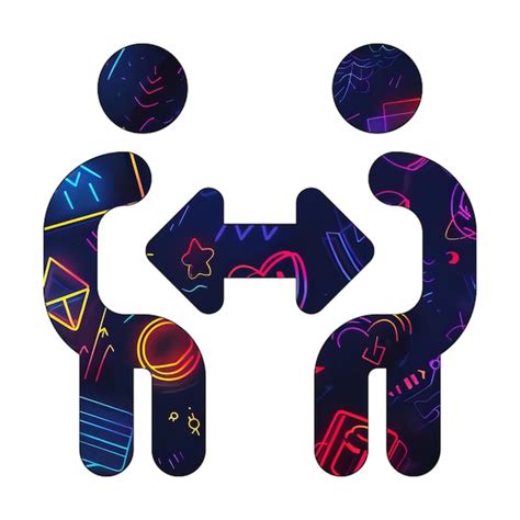 image icon people arrows left right shapes dark theme premium ai