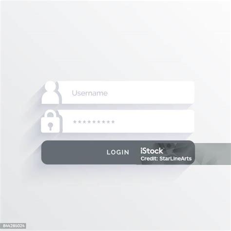 그림자와 최소한의 사용자 인터페이스 로그인 폼 디자인 0명에 대한 스톡 벡터 아트 및 기타 이미지 0명 가입서 그래픽 사용자 인터페이스 Istock