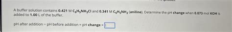 solved a buffer solution contains 0 421mc6h5nh3cl and