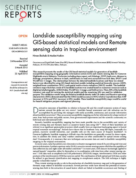 pdf landslide susceptibility mapping using gis based multi criteria