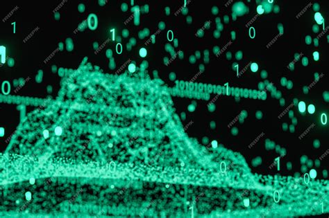 Premium Photo Glowing Binary Digit With Dark Background 3d Rendering