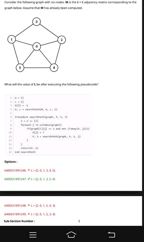 Consider The Following Graph With Six Nodes M Is The 6 X 6 Adjacency