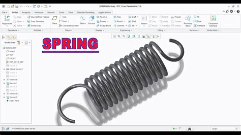 Creo Parametric Springtutorial Spring In Creo Spring Creo Tutorial Creo Parametric