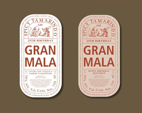 Custom Gran Malo Template Personalized Tequila Label Birthday