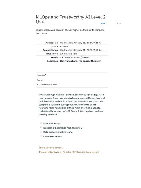 Mlops And Trustworthy Ai Level 2 Quiz Q25 2024 Pdf