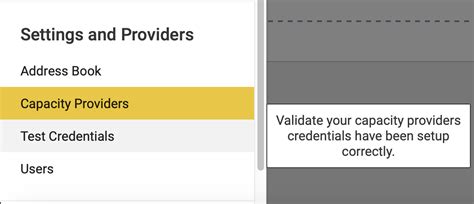 Test Capacity Provider Credentials Project44