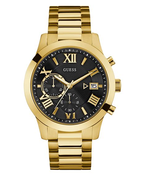 Guess Mens Gold Tone Chronograph Watch U0668g8 Guess Watches Us