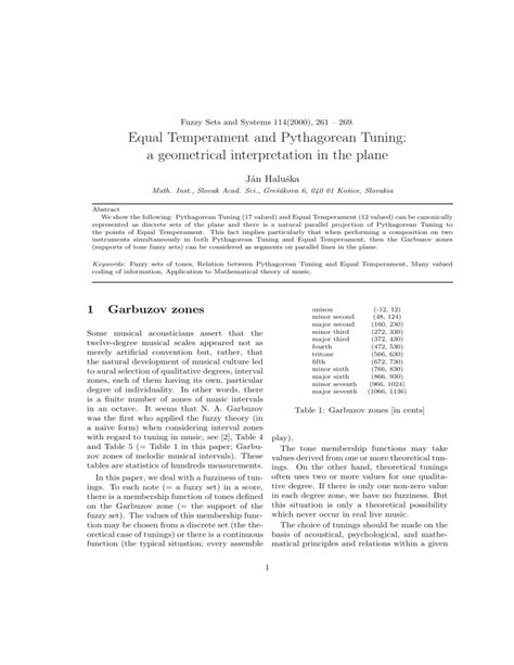 Pythagorean And Equal Temperament Tuning A Geometrical View