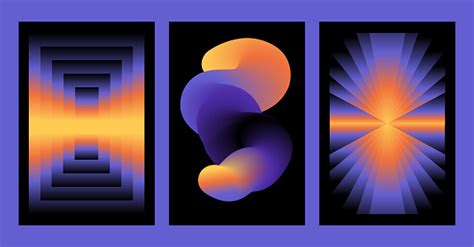 벡터 일러스트레이션 컬렉션 트렌디한 추상적인 크리에이티브 미니멀리스트 프린트와 밝은 그라데이션 색상의 작곡 소셜 미디어 게시물에 대한 디자인 템플릿 0명에 대한 스톡 벡터