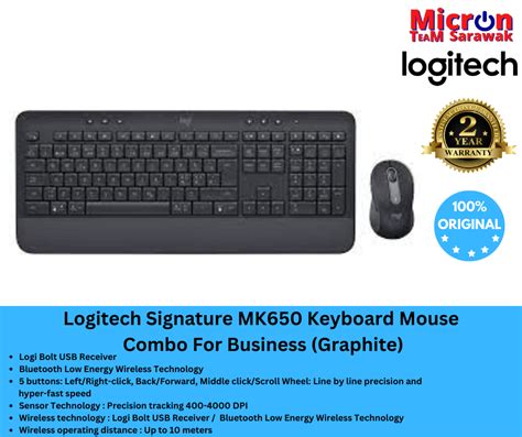 Logitech Signature Mk650 Keyboard Mouse Combo For Business