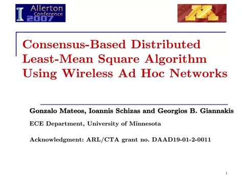 Ppt Consensus Based Distributed Least Mean Square Algorithm Using