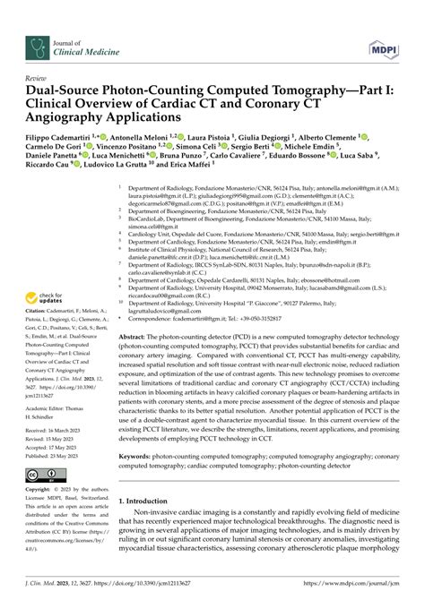 Pdf Dual Source Photon Counting Computed Tomography—part I Clinical