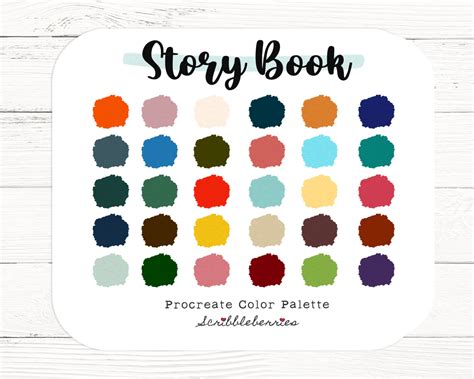 Story Book Procreate Color Palette Color Palette Rich Etsy