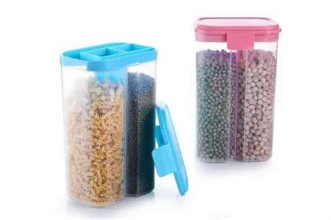 Rectangular 2 Section Plastic Storage Container Capacity 1000ml Size Dimension 9inch At ₹ 64