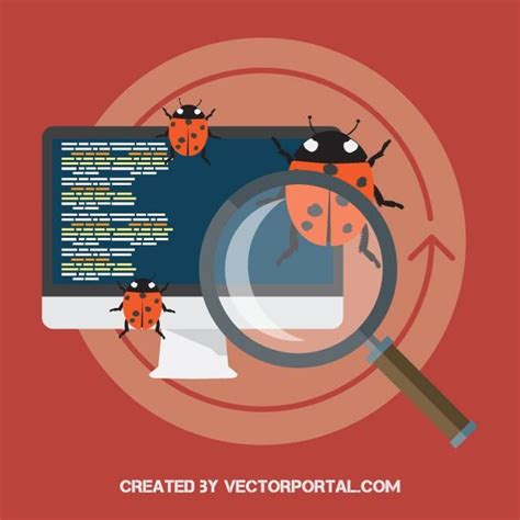 Bug In Code Vector Image