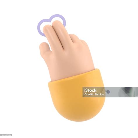 만화 제스처 아이콘 모형터치 스크린 제스처 라인 아이콘3d 그림 두 손 터치 버튼 만화 캐릭터 손3d 흰색 배경에 렌더링 3차원 형태에 대한 스톡 사진 및 기타 이미지