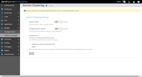 Session Clustering Zend Server 85