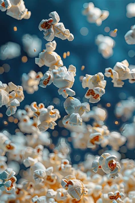 Ethereal Scene Of Popcorn Kernels Floating Mid Air Stock Illustration Illustration Of