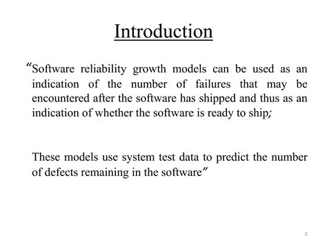 Software Reliability Growth Model Pptx Computer Software And