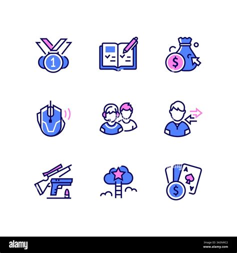 Game Components Line Design Style Icons Set Stock Vector Image And Art