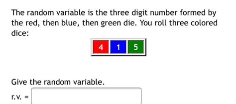 Solved The Random Variable Is The Three Digit Number Formed