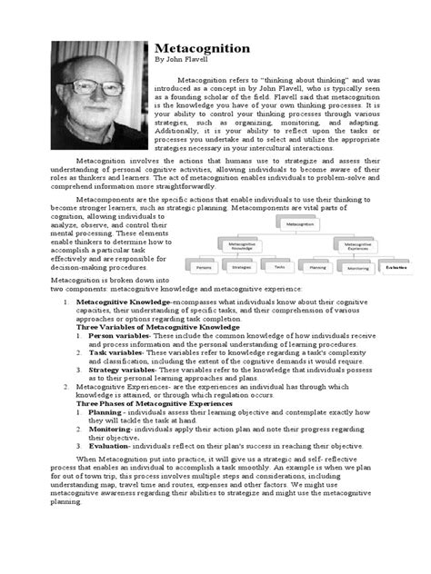 Metacognition Pdf Metacognition Learning