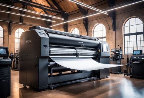 Large Format Printing Machine In Operation Industry Ai Stock Image Image Of Work Industrial