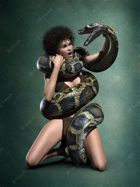 Premium Photo Python Attacking A Human 3d Illustrative